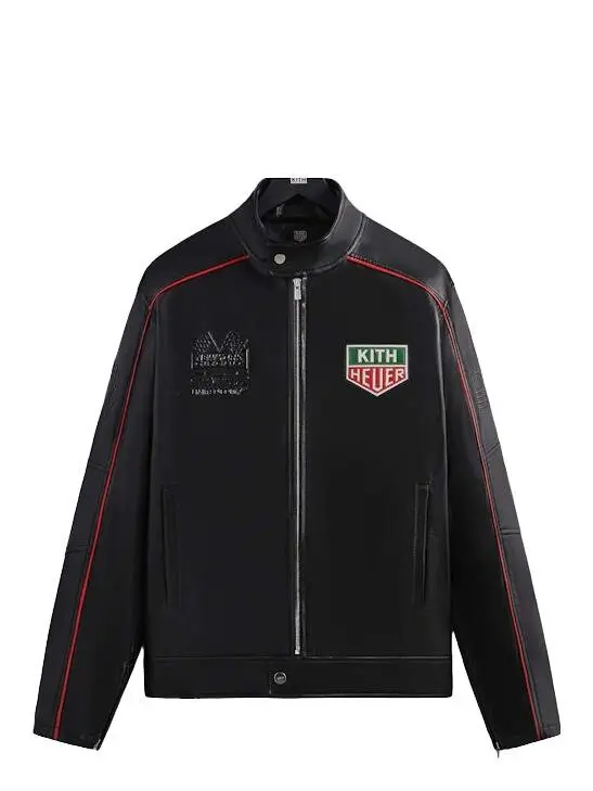 Kith X Tag Heuer Formula 1 Leather Racing Jacket - Black