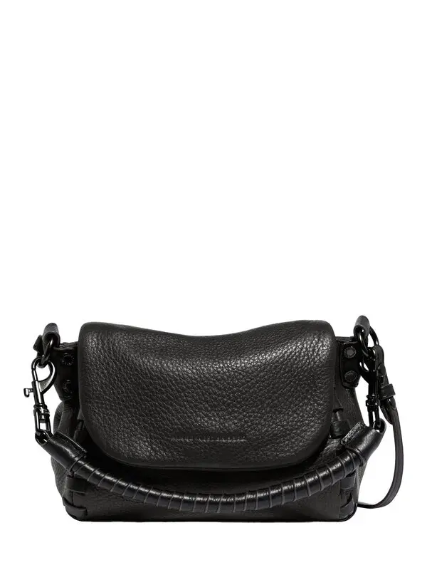 AIMEE Mini Zen Leather Crossbody Bag - Black