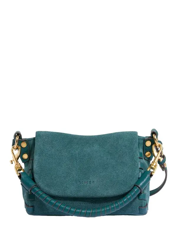 AIMEE Mini Zen Leather Crossbody Bag - Transform Teal Suede
