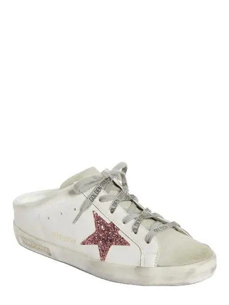 GOLDEN GOOSE Super-star Sabot Mule Sneakers - White/pink