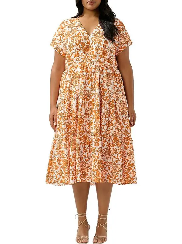 ESTELLE Cote D'azur Midi Dress - Milk/ Mango