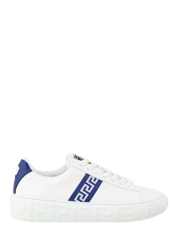 Versace Greca Lace-up Sneakers - White/blue