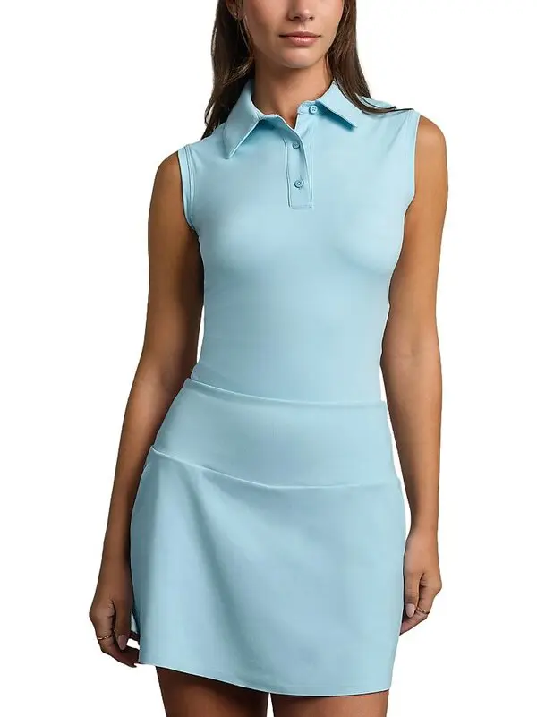 RHONE Sleeveless Polo - Pool Blue