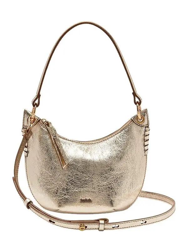 Ba&sh Swing Metallic Leather Shoulder Bag - Champagne