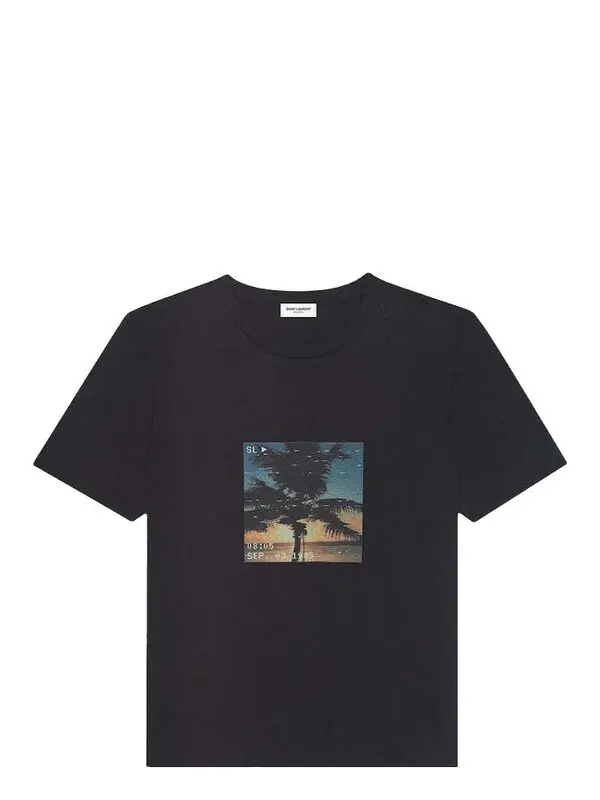 Saint Laurent Palm Tree T-shirt - Black