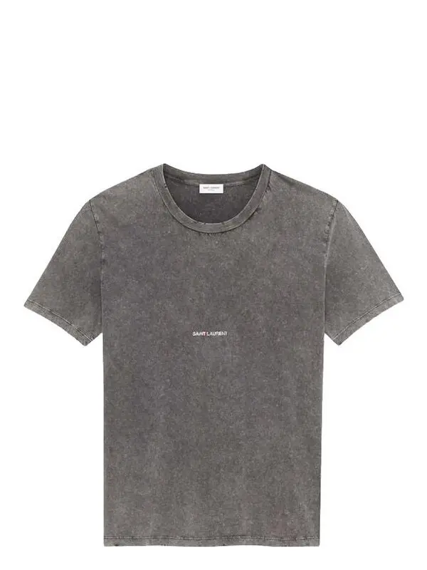 Saint Laurent Logo Rive Gauche T-shirt - Washed Black