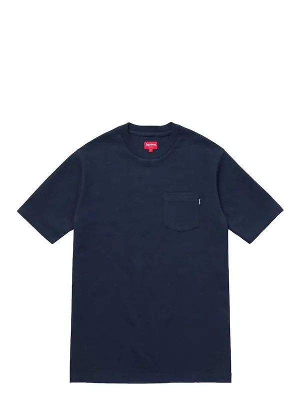 Supreme Short Sleeve Pocket Tee Shirt - Navy