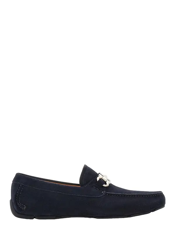 FERRAGAMO Parigi Gancini Bit Suede Drivers - Midnight