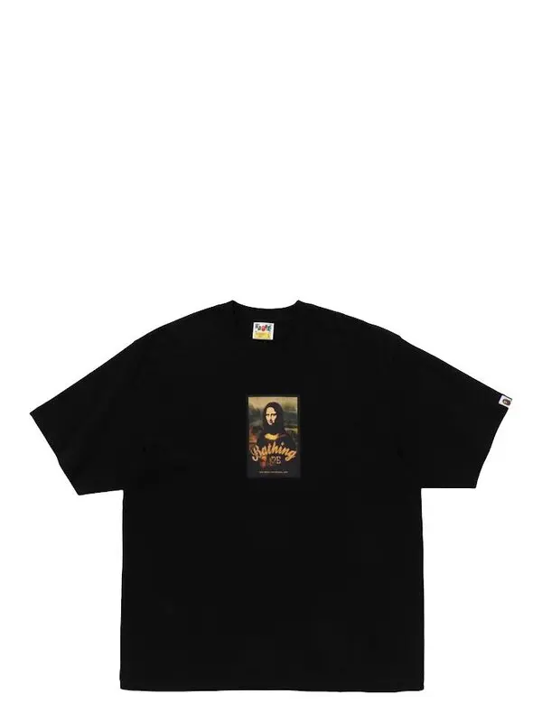A BATHING APE Art Print Relaxed Fit Tee Shirt - Black