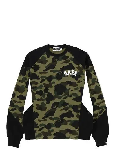 BAPE 1st Camo Block Crewneck Sweatshirt - Green