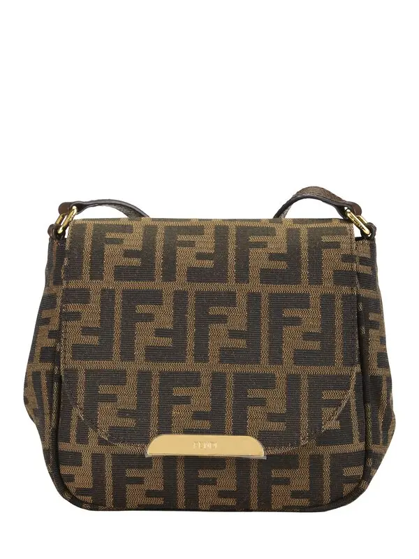 Fendi Zucca Canvas Shoulder Bag - Brown