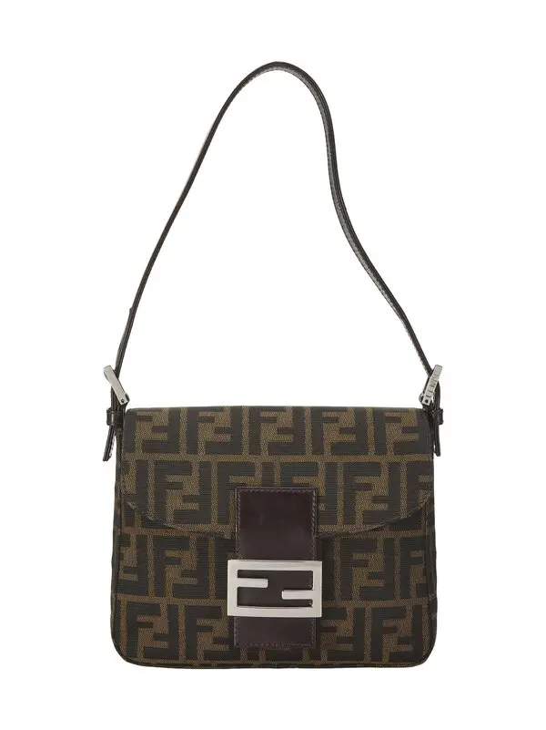 Fendi Zucca Canvas Shoulder Bag - Brown