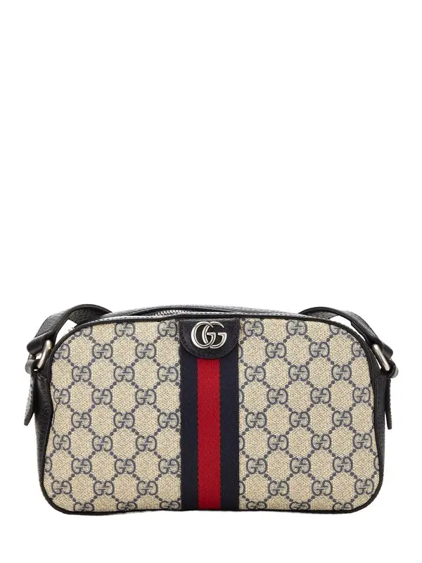 Gucci Gg Supreme Ophidia Shoulder Bag - Navy