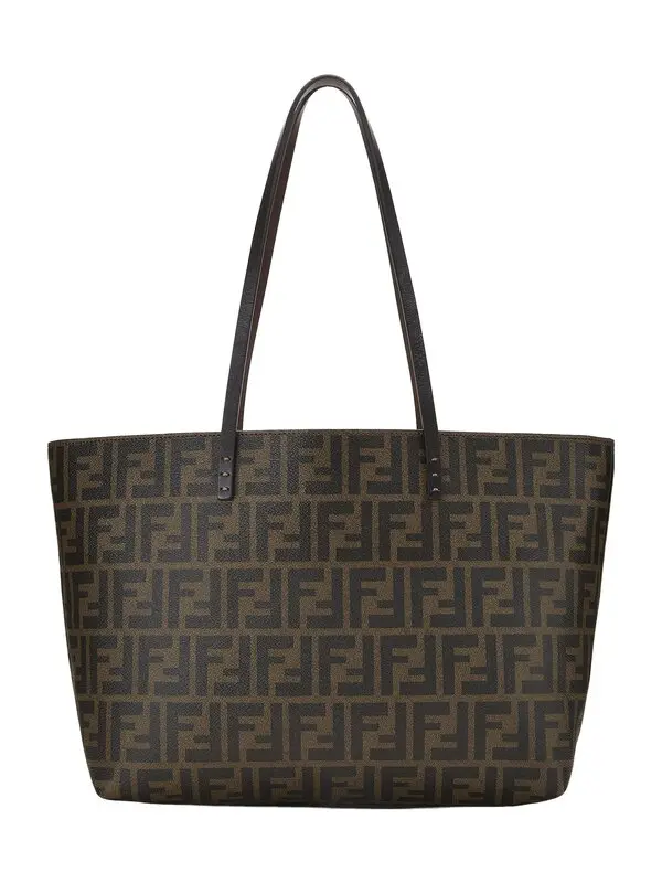 Fendi Zucca Coated Canvas Roll Tote - Brown