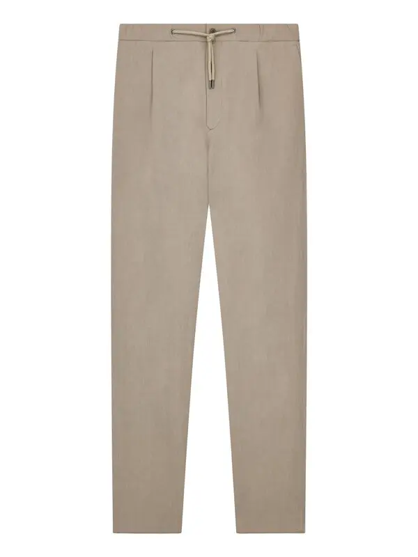 Giorgio Armani Single-pleat Linen-canvas Trousers - Beige