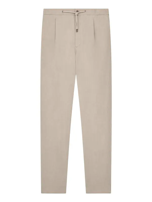 Giorgio Armani Single-pleat Linen-canvas Trousers - Beige