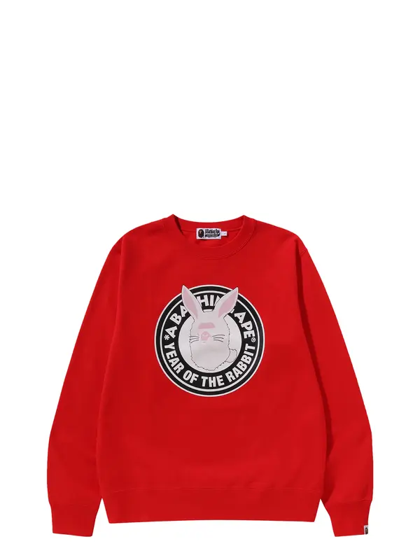A BATHING APE Year Of The Rabbit Crewneck - Red