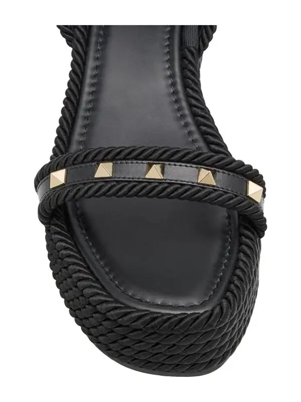 Valentino Garavani Rockstud Espadrille Sandals - Nero