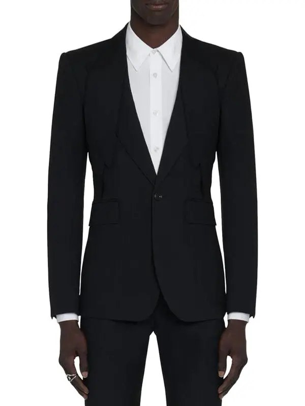 Alexander McQueen Apos;s Lapel-collar Sport Coat - Black