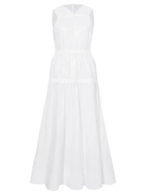 Proenza Schouler White Label Libby Ruched-detail Cotton Dress - White