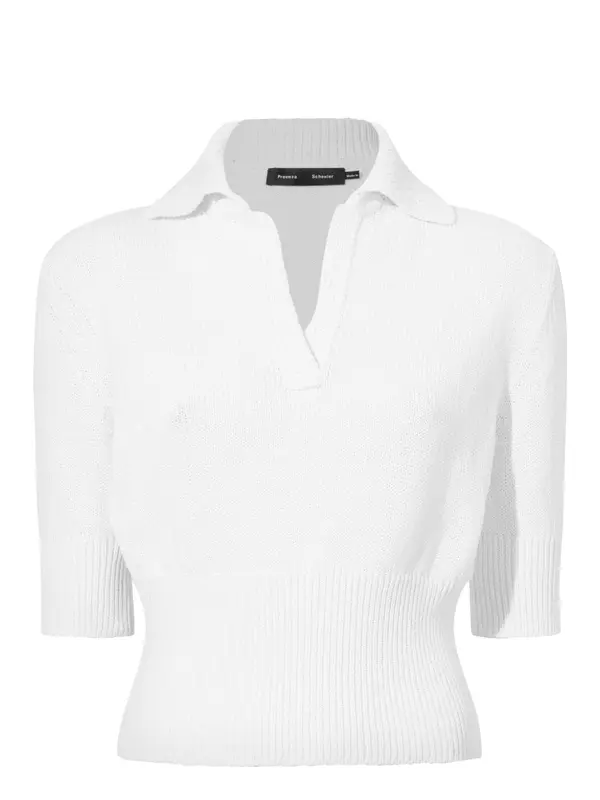 Proenza Schouler Reeve Cotton-blend Polo Top - White