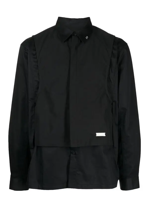 C2H4 Long-sleeved Layered Shirt - Black