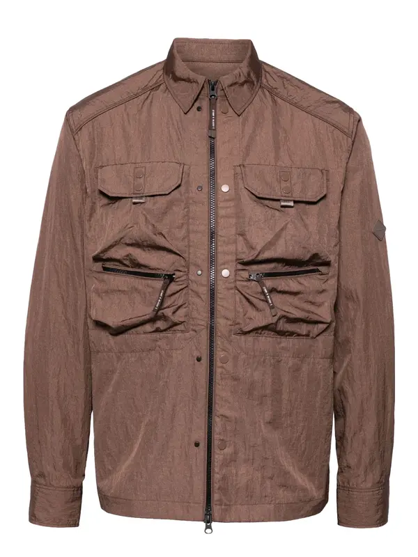 SPOONYARD Crinkled Shirt Jacket - Brown