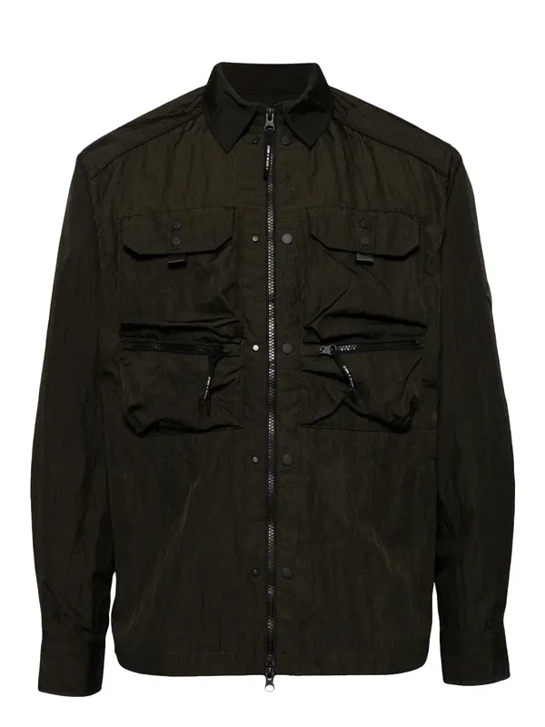 SPOONYARD Crinkled Shirt Jacket - Green