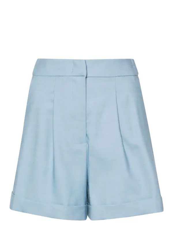 Federica Tosi Pleated Tailored Shorts - Blue