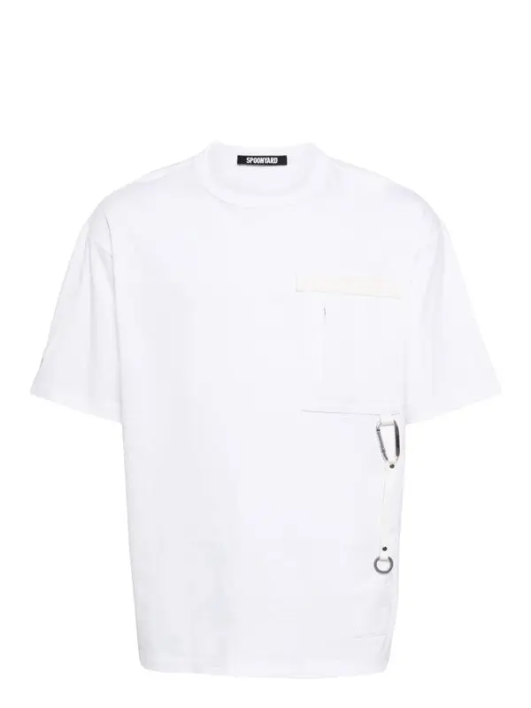 SPOONYARD Embroidered Cotton T-shirt - White