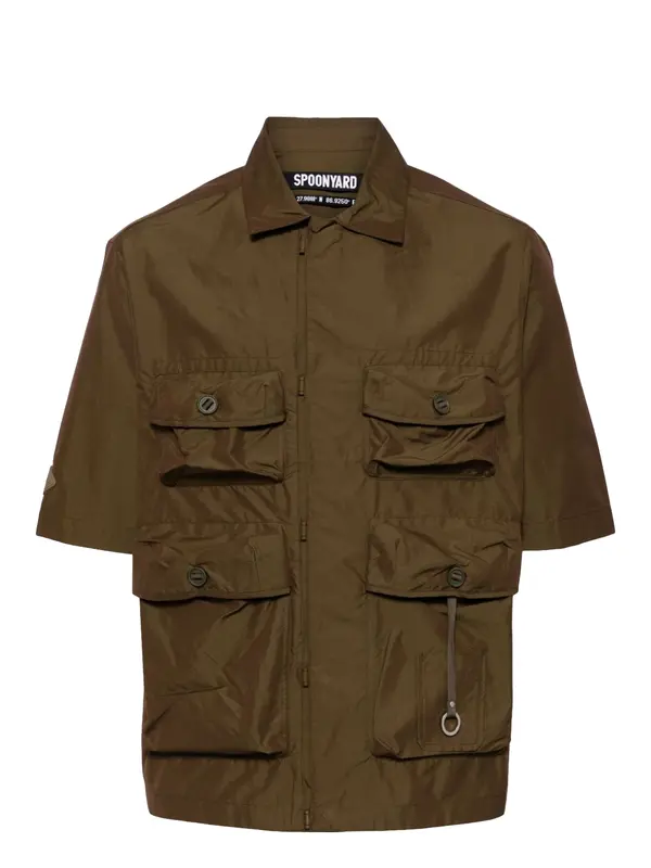 SPOONYARD Short-sleeve Military Shirt - Brown
