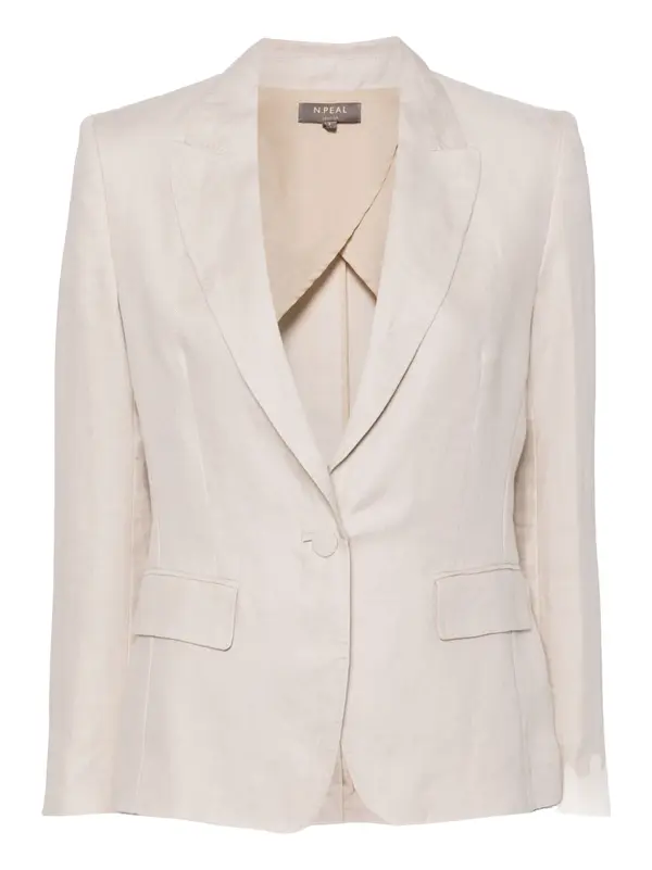 N.peal Chloe Linen Peak-lapel Blazer - Neutrals