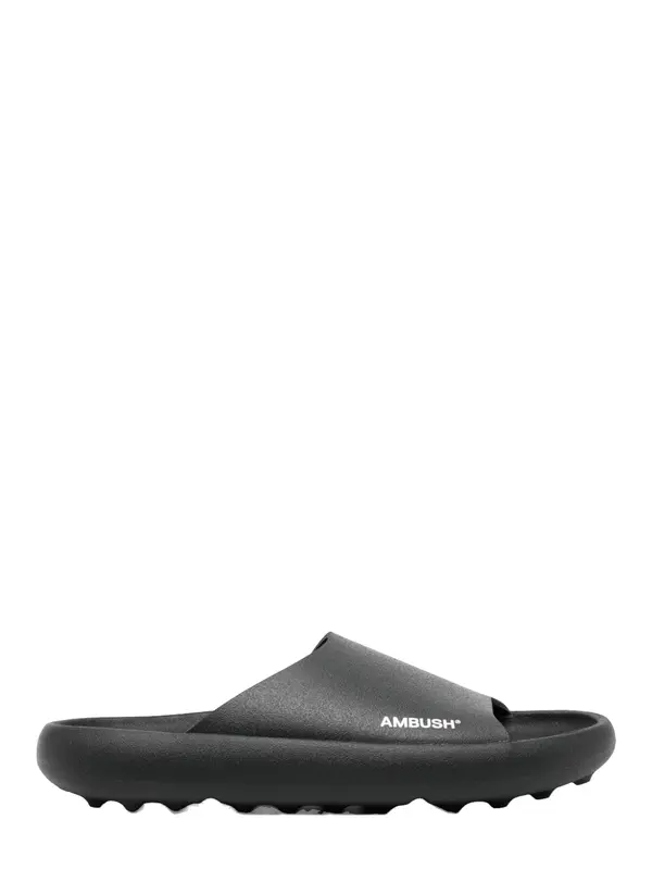 AMBUSH Logo-print Ridged-sole Slides - Black