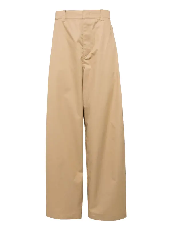 SYSTEM Wide-leg Cotton Cargo Trousers - Brown