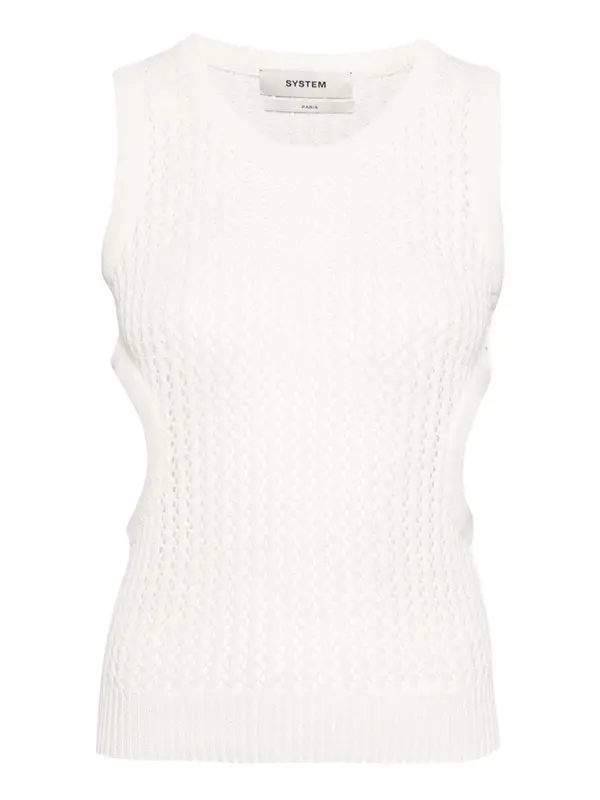 SYSTEM Skashi Crochet-knit Tank Top - White