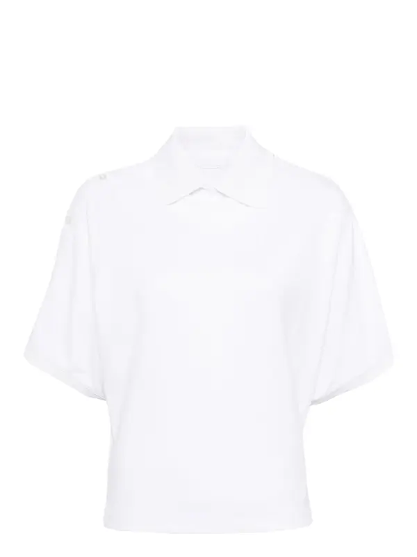 SYSTEM Asymmetric Cotton Polo Shirt - White