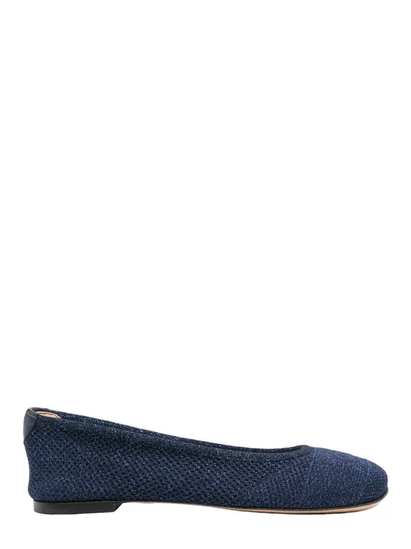 Casadei Lurex Detail Knitted Ballerinas - Blue