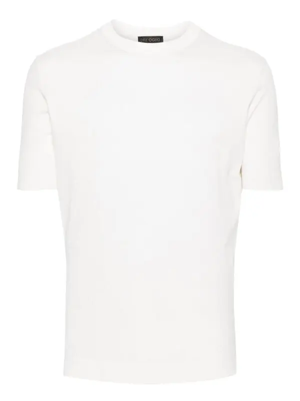 DELL'OGLIO Crew-neck Cotton T-shirt - White