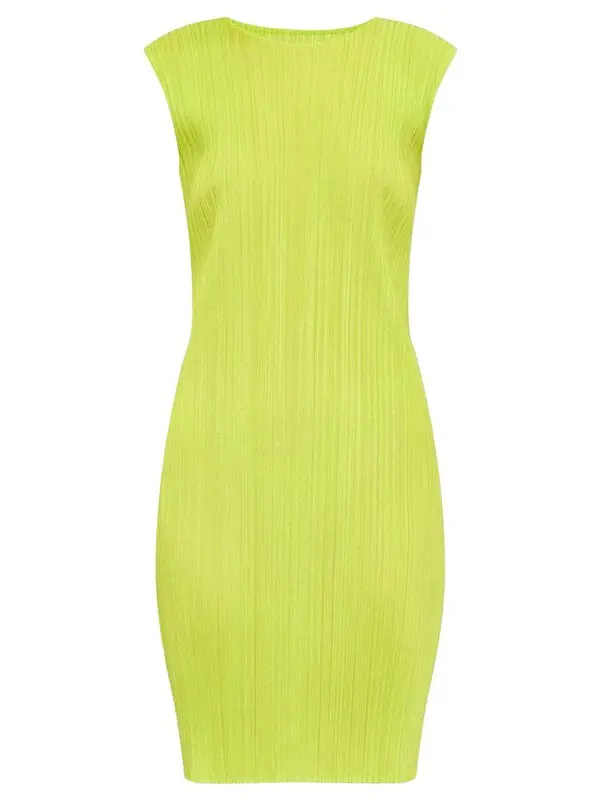 Issey Miyake Plissé Mini Dress - Green