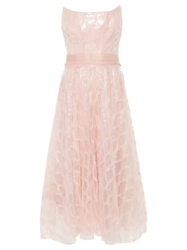 NISSA Sequin Embellished Midi Dress - Pink