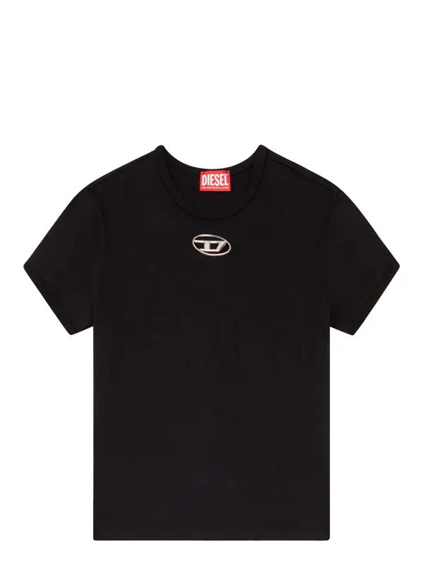 DIESEL Logo-plaque Cotton T-shirt - Black
