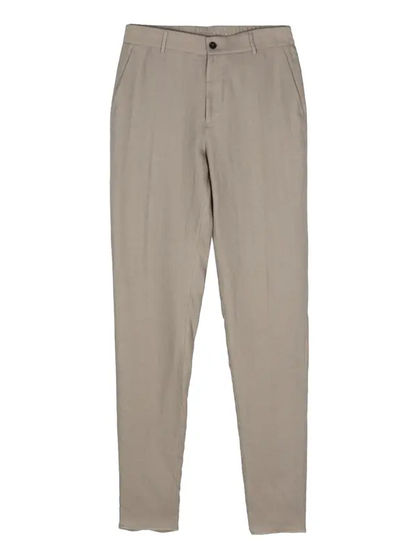 Peserico Linen Tapered Trousers - Green