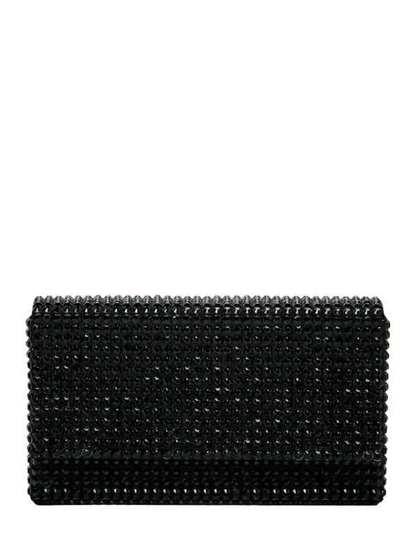 Amina Muaddi Superamini Paloma Crystal-embellished Clutch Bag - Black