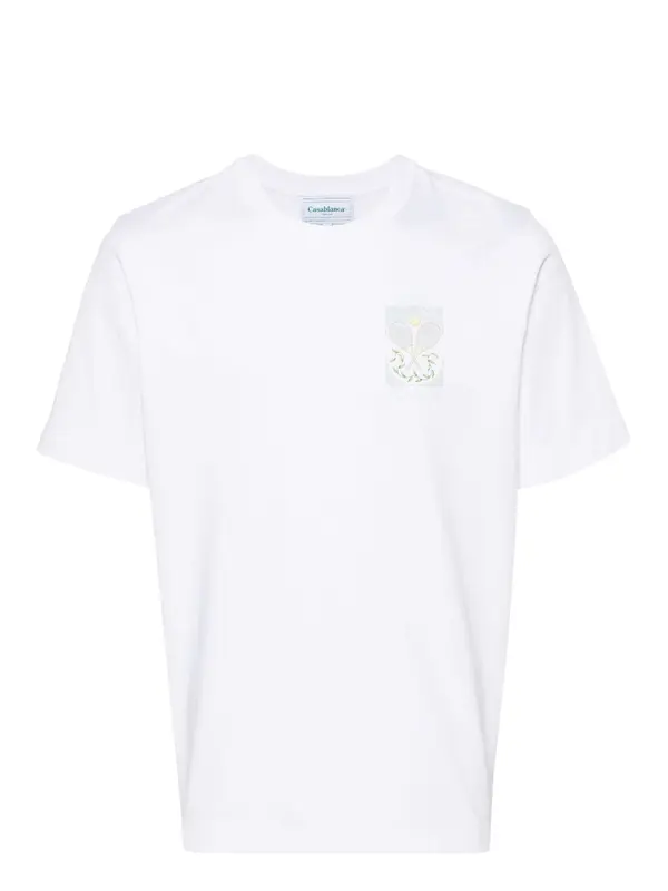 Casablanca Tennis Pastelle Cotton T-shirt - White