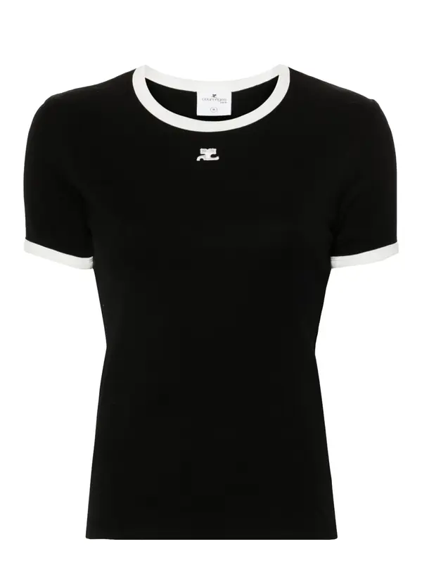COURREGES Logo-patch T-shirt - Black