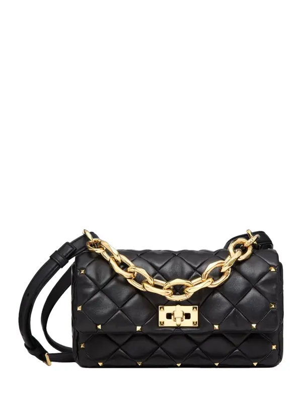 Valentino Garavani Rockstud Spike Shoulder Bag - Black