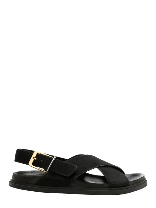 THE ROW Crossover-strap Leather Sandals - Black