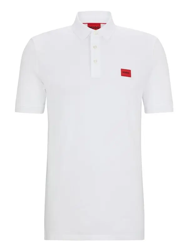 Hugo Logo-appliqué Cotton Polo Shirt - White