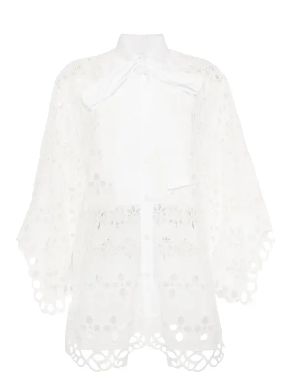 Elie Saab Lace Embroidered Shirt - White