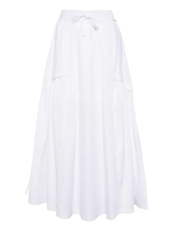 Isabel Benenato Cotton Midi Skirt - White